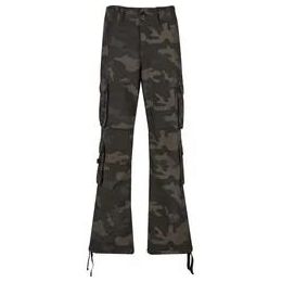 Cargohose BRANDIT "Brandit Herren Vintage Cargo Pants", Damen, Gr. XXL, US-Gr&ouml;&szlig;en, schwarzcamo, 100% Baumwolle, loose fit, Hosen Cargohose