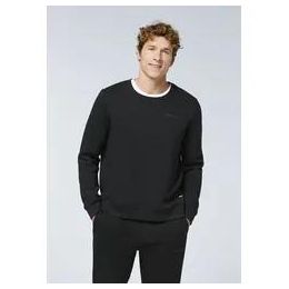 Sweater Chiemsee, Herren, Gr. L (52/54), schwarz beauty, 60% Baumwolle, 40% Polyester, unifarben, regular fit normal, Rundhals, abnehmbar Rippb&uuml;ndchen, Sweatshirts Sweater, - in angenehmer Baumwollmisch-Qualit&auml;t
