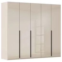 Dreht&uuml;renschrank Rauch "Kleiderschrank Schrank Garderobe W&auml;scheschrank BESTSELLER MONTCLAR", beige, glas beige (champagner), griffe schwarz, B:251cm H:223cm T:60cm, Holzwerkstoff, Schr&auml;nke, Dreht&uuml;renschrank, Front in Glas/Hochglanz/Dekor/Grauspiegel in 5 Breiten MADE IN GERMANY, Topseller