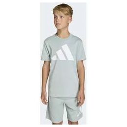 T-Shirt Adidas SPORTSWEAR "ESSENTIALS KIDS", Jungen, Gr. 164, wonder sage, wei&szlig;, Obermaterial: 100% Baumwolle, normal, Rundhals, Shirts T-Shirt, f&uuml;r Kinder und Teens, mit Rundhalsausschnitt, aus 100 % Baumwolle