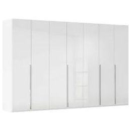 Dreht&uuml;renschrank Rauch "Kleiderschrank Schrank Garderobe W&auml;scheschrank BESTSELLER MONTCLAR", alpinwei&szlig;, hochglanz wei&szlig;, griffe chrom, B:301cm H:223cm T:60cm, Holzwerkstoff, Schr&auml;nke, Dreht&uuml;renschrank, Front in Glas/Hochglanz/Dekor/Grauspiegel in 5 Breiten MADE IN GERMANY, Topseller