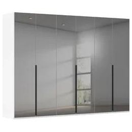 Dreht&uuml;renschrank Rauch "Kleiderschrank Schrank Garderobe W&auml;scheschrank BESTSELLER MONTCLAR", alpinwei&szlig;, grauspiegel, griffe schwarz, B:301cm H:223cm T:60cm, Holzwerkstoff, Schr&auml;nke, Dreht&uuml;renschrank, Front in Glas/Hochglanz/Dekor/Grauspiegel in 5 Breiten MADE IN GERMANY, Topseller