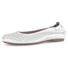 Ballerina Gabor "Eleganter Ballerina", Damen, Gr. 37,5, silber, Schuhe Ballerina