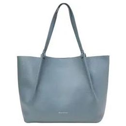 Marc O'Polo Shopper MARC O'POLO "aus genarbtem Rindleder", Damen, Gr. B/H/T: 43cm x 31cm x 15cm, slate blau, Leder, unifarben, Taschen Shopper