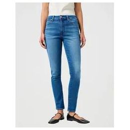 Skinny-fit-Jeans Wrangler "SIENNA", Damen, Gr. 29, L&auml;nge 32, rebel blau, Denim/Jeans, Obermaterial: 92% Baumwolle, 6% Polyester, 2% Elasthan, skinny fit lang, Jeans, im Five-Pocket Style