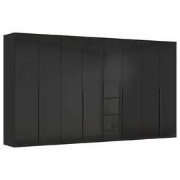 Dreht&uuml;renschrank Rauch "Kleiderschrank Schrank Garderobe W&auml;scheschrank BESTSELLER MONTCLAR", schwarz, glas schwarz, griffe schwarz, B:400cm H:223cm T:60cm, Holzwerkstoff, Schr&auml;nke, Dreht&uuml;renschrank, Front in Glas/Hochglanz/Dekor/Grauspiegel in 5 Breiten MADE IN GERMANY, Topseller
