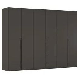 Dreht&uuml;renschrank Rauch "Kleiderschrank Schrank Garderobe W&auml;scheschrank BESTSELLER MONTCLAR", graphit, griffe chrom, B:301cm H:223cm T:60cm, Holzwerkstoff, Schr&auml;nke, Dreht&uuml;renschrank, Front in Glas/Hochglanz/Dekor/Grauspiegel in 5 Breiten MADE IN GERMANY, Topseller