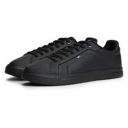 Sneaker Tommy Hilfiger "ICON COURT LIGHT ESS", Herren, Gr. 43, schwarz, Leder, Lederimitat, Schuhe Sneaker, Freizeitschuh, Halbschuh, Schn&uuml;rschuh, weich gepolsterter Schaftrand