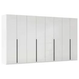 Dreht&uuml;renschrank Rauch "Kleiderschrank Schrank Garderobe W&auml;scheschrank BESTSELLER MONTCLAR", alpinwei&szlig;, glas kristallwei&szlig;, griffe schwarz, B:400cm H:223cm T:60cm, Holzwerkstoff, Schr&auml;nke, Dreht&uuml;renschrank, Front in Glas/Hochglanz/Dekor/Grauspiegel in 5 Breiten MADE IN GERMANY, Topseller