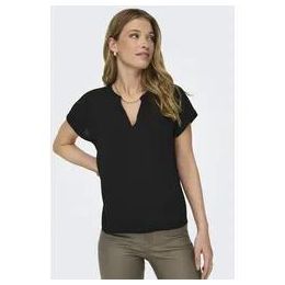 Jacqueline de Yong Shirtbluse JDY "JDYLION S/S TOP WVN NOOS", Damen, Gr. 38 (M), schwarz, Web, Obermaterial: 100% Polyester, unifarben, regular fit normal, V-Ausschnitt, Blusen