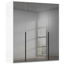 Dreht&uuml;renschrank Rauch "Kleiderschrank Schrank Garderobe W&auml;scheschrank BESTSELLER MONTCLAR", alpinwei&szlig;, grauspiegel, griffe schwarz, B:201cm H:223cm T:60cm, Holzwerkstoff, Schr&auml;nke, Dreht&uuml;renschrank, Front in Glas/Hochglanz/Dekor/Grauspiegel in 5 Breiten MADE IN GERMANY, Topseller