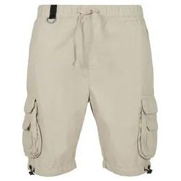 Stoffhose Urban Classics "Urban Classics Herren Double Pocket Cargo Shorts", Herren, Gr. M, US-Gr&ouml;&szlig;en, concrete, 100% Baumwolle, unifarben, normal, Hosen Stoffhose