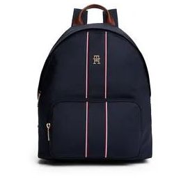 Rucksack Tommy Hilfiger "POPETTE DOME BACKPACK CORP", Damen, Gr. B/H/T: 28cm x 35cm x 15cm, dunkelblau, Textil, Rucks&auml;cke Rucksack, Unisex Cityrucksack, Businessrucksack mit verstellbaren Tragegurten