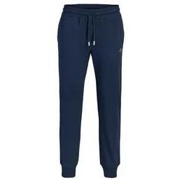 Jack & Jones Sweathose JACK & JONES "JPSTGORDON COLLEGE SWEAT PANTS", Herren, Gr. S, N-Gr, navy blazer, Web, Obermaterial: 80% Baumwolle, 20% Polyester, unifarben, regular fit kn&ouml;chellang, Hosen Sweathose