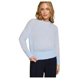 Strickpullover Zero "Damen mit Alpakawolle", Damen, Gr. 38, soft chambray, Strick, Obermaterial: 45% Polyamid, 38% Polyacryl, 11% Wolle, 6% Alpaka, durchscheinend, figurbetont normal, Rundhals, eng B&uuml;ndchen krempelbar, Pullover Strickpullover, Plain/ohne Details