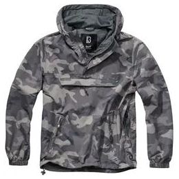 Allwetterjacke BRANDIT "Brandit Herren Summer Pull Over Jacket", Herren, Gr. XL, graucamouflage, 100% Polyester, mehrfarbig, normal, ohne Ausschnitt, Jacken
