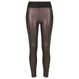 Leggings Urban Classics "Urban Classics Damen Ladies Faux Leather High Waist Leggings", Damen, Gr. M, US-Gr&ouml;&szlig;en, rotwine, 91% Polyester, 9% Elasthan, unifarben, skinny fit, Hosen Leggings
