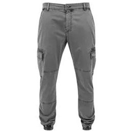 Cargohose Urban Classics "Urban Classics Herren Washed Cargo Twill Jogging Pants", Herren, Gr. 34, Normalgr&ouml;&szlig;en, grau, 98% Baumwolle, 2% Elasthan, unifarben, normal, Hosen Cargohose