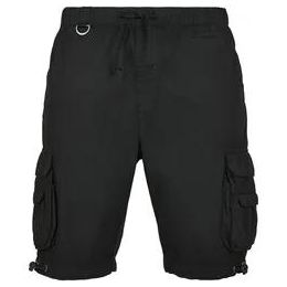 Stoffhose Urban Classics "Urban Classics Herren Double Pocket Cargo Shorts", Herren, Gr. 4XL, US-Gr&ouml;&szlig;en, schwarz, 100% Baumwolle, unifarben, normal, Hosen Stoffhose