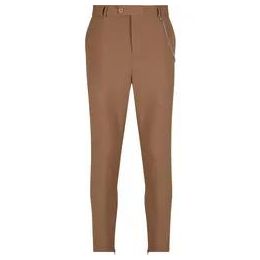 Stoffhose 2Y Premium "2Y Premium 2Y Cropped Pants", Herren, Gr. 32, Normalgr&ouml;&szlig;en, braun, 65% Polyester, 32% Baumwolle, 3% Elasthan, unifarben, skinny fit, Hosen Stoffhose