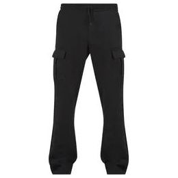 Cargohose Urban Classics "Urban Classics Herren Heavy Straight Leg Cargo Sweatpants", Herren, Gr. 5XL, US-Gr&ouml;&szlig;en, schwarz, 80% Baumwolle, 20% Polyester, unifarben, loose fit, Hosen Cargohose