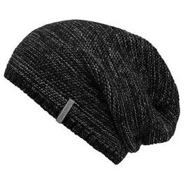 Beanie Chillouts "Keith Hat", Herren, schwarz (schwarz meliert), Strick, Kunstfaser, meliert, M&uuml;tzen Beanie, Strickm&uuml;tze im Oversize-Look, meliert, gef&uuml;ttert