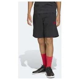 Shorts Adidas SPORTSWEAR "B FT SHO", Jungen, Gr. 164, N-Gr, schwarz, pure ruby, Obermaterial: 52% Baumwolle, 48% Polyester, Hosen Shorts, aus Baumwolle und Polyester, mit weitenregulierbarem Kordelzug