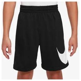 Shorts Nike "B NK DF MULTI+ SWOOSH SHORT", Jungen, Gr. M (140/146), N-Gr, schwarz, wei&szlig;, schwarz, Obermaterial: 100% Polyester, Hosen Shorts, f&uuml;r Kinder, sportlicher Stil, f&uuml;r Fitness und sportliche Aktivit&auml;ten
