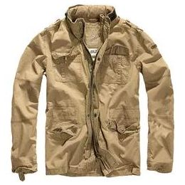 Allwetterjacke BRANDIT "Brandit Herren Britannia Jacket", Herren, Gr. L, camel, 100% Baumwolle, unifarben, normal, amerikanischer Ausschnitt, Jacken