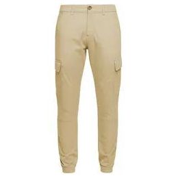 Cargohose Urban Classics "Urban Classics Herren Washed Cargo Twill Jogging Pants", Herren, Gr. 36, Normalgr&ouml;&szlig;en, sand, 98% Baumwolle, 2% Elasthan, unifarben, normal, Hosen Cargohose