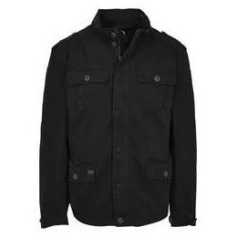 Allwetterjacke BRANDIT "Brandit Herren Britannia Jacket", Herren, Gr. L, schwarz, 100% Baumwolle, unifarben, normal, amerikanischer Ausschnitt, Jacken