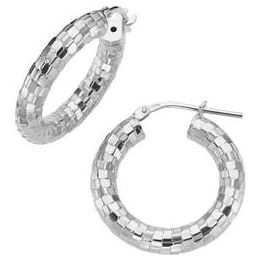Paar Creolen Firetti "Schmuck Geschenk Silber 925 Ohrschmuck Ohrringe diamantiert", silberfarben, Ohrringe, Damen, 23mm, Silber 925 (Sterlingsilber)