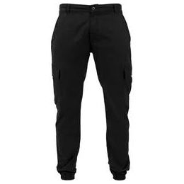Cargohose Urban Classics "Urban Classics Herren Washed Cargo Twill Jogging Pants", Herren, Gr. 36, Normalgr&ouml;&szlig;en, schwarz, 98% Baumwolle, 2% Elasthan, unifarben, normal, Hosen Cargohose