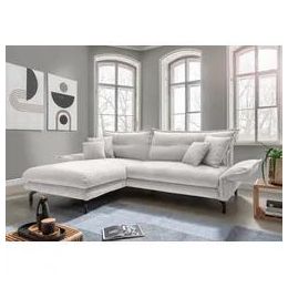 Ecksofa Home Affaire "LAVA Breite 255 cm, modern und elegant, aktuelle Kissenoptik, L-Form", wei&szlig;, B:255cm H:94cm T:180cm, Sofas, Ecksofa, Armlehnen verstellbar