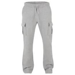 Cargohose Urban Classics "Urban Classics Herren Heavy Straight Leg Cargo Sweatpants", Herren, Gr. 5XL, US-Gr&ouml;&szlig;en, grau, 80% Baumwolle, 20% Polyester, unifarben, loose fit, Hosen Cargohose