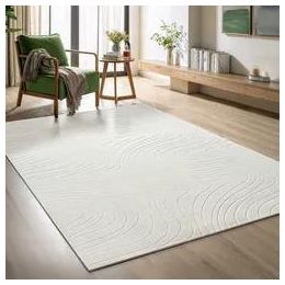 Teppich OTTO HOME "Novva", creme, B:80cm H:8mm L:150cm, Polyester, Teppiche, Teppich, mit Anti-Rutsch-R&uuml;cken und 3D-Optik