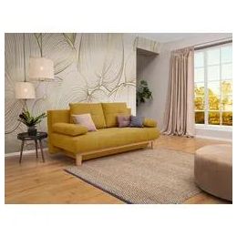 Schlafsofa Alina "Ama", curry tcm 105, B:204cm H:96cm T:105cm, Struktur fein TCM (100% Polyester), Sofas, Schlafsofa, mit Bettfunktion und Stauraum
