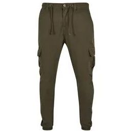Cargohose Urban Classics "Urban Classics Herren Cargo Jogging Pants", Damen, Gr. 4XL, US-Gr&ouml;&szlig;en, olive, 100% Baumwolle, unifarben, slim fit, Hosen Cargohose