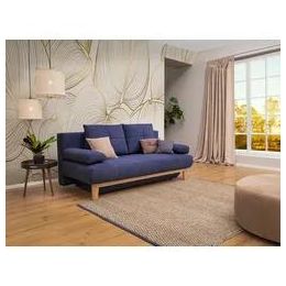 Schlafsofa Alina "Ama", dunkelblau tcm 96, B:204cm H:96cm T:105cm, Struktur fein TCM (100% Polyester), Sofas, Schlafsofa, mit Bettfunktion und Stauraum