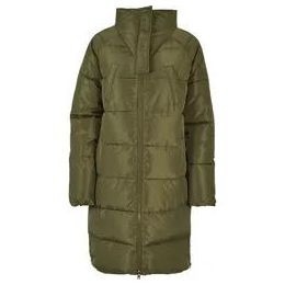 Winterjacke Urban Classics "Urban Classics Damen Ladies High Neck Puffer Coat", Damen, Gr. M, olive, 100% Polyester, unifarben, oversize, amerikanischer Ausschnitt, Jacken Winterjacke