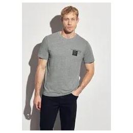 T-Shirt Street One MEN, Damen, Gr. M (40), metal grau melange, Web, 100% Baumwolle, unifarben, normal normal, Rundhals, abgesteppt, Shirts T-Shirt, aus reiner Baumwolle