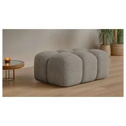 Polsterhocker OTTO HOME "KALLIE Sitzhocker, Bubble-Optik, Ma&szlig;e B/T/H: 90/60/44 cm", beige (taupe), B:90cm H:44cm T:60cm, 100% Polyester, Hocker, Polsterhocker, moderne Steppung, hoher Sitzkomfort und modernes Design