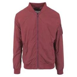 Allwetterjacke Urban Classics "Urban Classics Herren Light Bomber Jacket", Herren, Gr. S, burgundy, 100% Polyester, unifarben, normal, amerikanischer Ausschnitt, Jacken