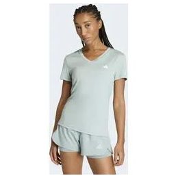 T-Shirt Adidas PERFORMANCE "Adidas WORKOUT ESSENTIALS MIT V-AUSSCHNITT", Damen, Gr. XL, wonder sage, Obermaterial: 93% Polyester, 7% Elasthan, V-Ausschnitt, Shirts T-Shirt