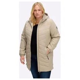 Steppjacke sheego, Damen, Gr. 54, beige, 94% Polyester, 6% Elasthan, Wattierung:100% Polyester, unifarben, Jacken Steppjacke
