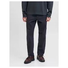 Jack & Jones Chinohose JACK & JONES "JPSTKANE HANK CHINO BF", Herren, Gr. 31, L&auml;nge 30, schwarz navy, Web, Obermaterial: 73% Baumwolle, 24% Polyester, 3% Elasthan, unifarben, relaxed fit kn&ouml;chellang, Hosen Chinohose