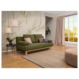 Schlafsofa Alina "Ama", olivgr&uuml;n tcm 333, B:204cm H:96cm T:105cm, Struktur fein TCM (100% Polyester), Sofas, Schlafsofa, mit Bettfunktion und Stauraum