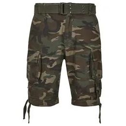 Cargoshorts BRANDIT "Brandit Herren Savage Vintage Cargo Shorts", Herren, Gr. 6XL, US-Gr&ouml;&szlig;en, olive camouflage, 100% Baumwolle, unifarben, loose fit, Hosen