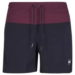 Badeshorts Urban Classics "Urban Classics Herren Block Swim Shorts", Gr. M, US-Gr&ouml;&szlig;en, cherry, schwarz, 100% Polyamid, Badehosen Badeshorts