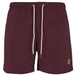 Badeshorts Urban Classics "Urban Classics Herren Block Swim Shorts", Gr. XL, US-Gr&ouml;&szlig;en, cherry, 100% Polyamid, Badehosen Badeshorts